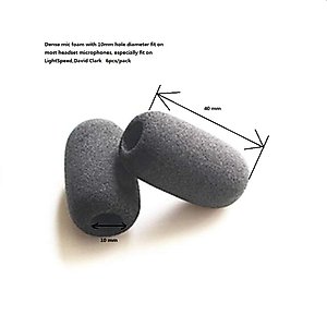 6 Pack Microphone Windscreens, Dense Mic Foam Covers Windshields for Lightspeed Astro A50s David Clark Aviation Headsets