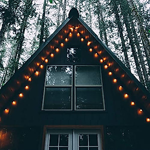 Brightown Outdoor String Lights 25FT G40 Globe Patio Lights with 27 Edison Glass Bulbs(2 Spare), Waterproof Connectable Hanging Light for Backyard Porch Balcony Party Decor, E12 Socket Base, Black