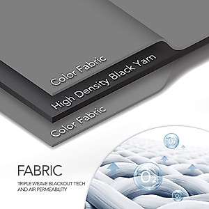 Deconovo Diamond Pattern Blackout Curtains - Thermal Insulated, Noise-Reducing Window Drapes for Bedroom, Living Room - 2 Panels, Light Grey, 42W x 54L