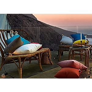 KRINGSIA Pack of 2, Decorative Outdoor Waterproof Throw Pillow Covers, Square UV Protection Garden Cushion Case, PU Coating Pillow Shell for Patio, Porch and Balcony (Red, 20x20 Inch)