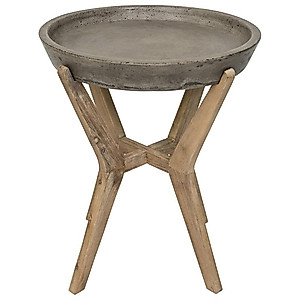 Safavieh Outdoor Collection Celeste Modern Concrete Round 21.2-inch End Table