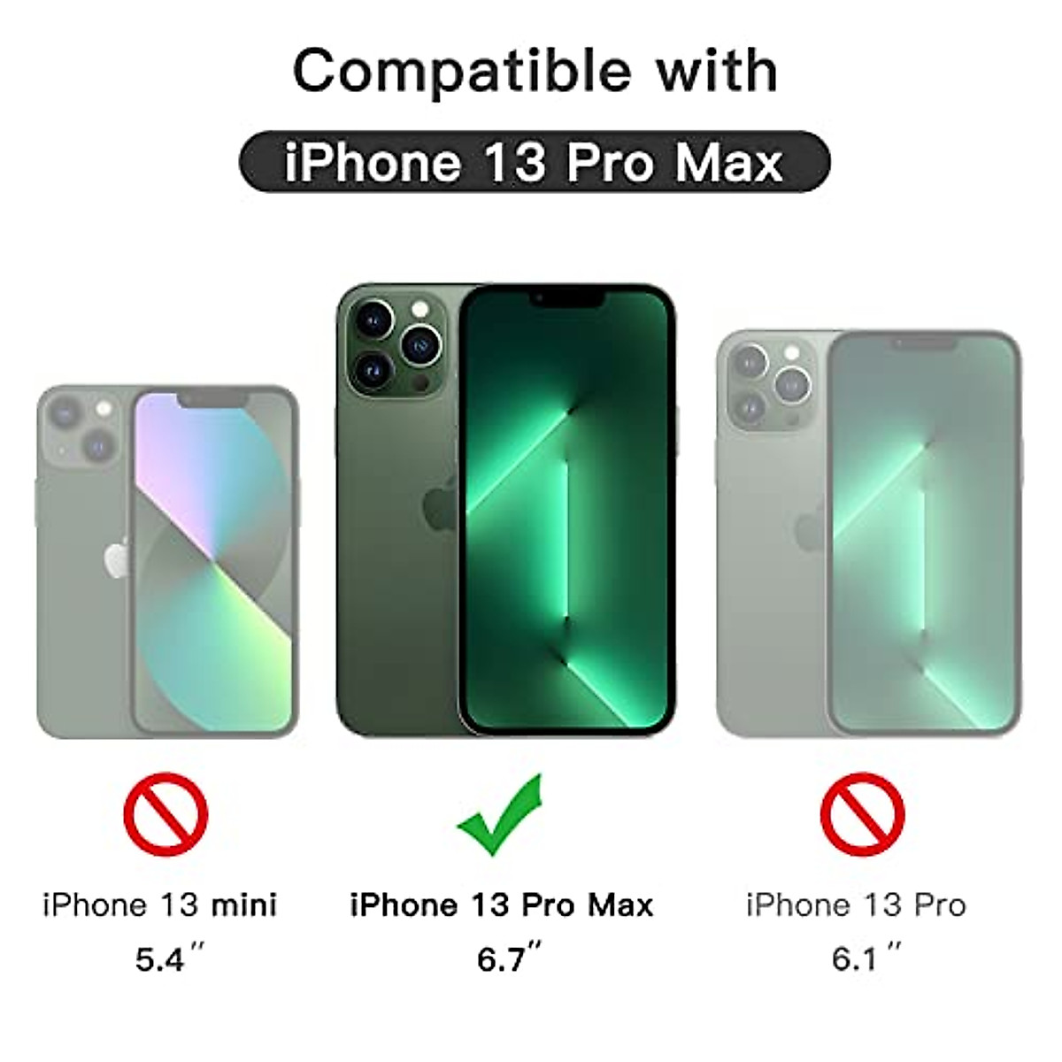 JETech Full Coverage Screen Protector for iPhone 13 Pro Max 6.7-Inch, Black Edge Tempered Glass Film with Easy Installation Tool, Case-Friendly, HD Clear, 3-Pack