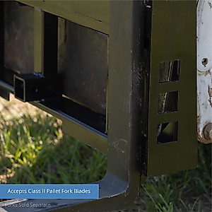 Titan Attachments 45" Skid Steer Pallet Fork Frame Attachment, Rate 4,000 LB, Quick Tach Tractor, 2" Receiver Hitch