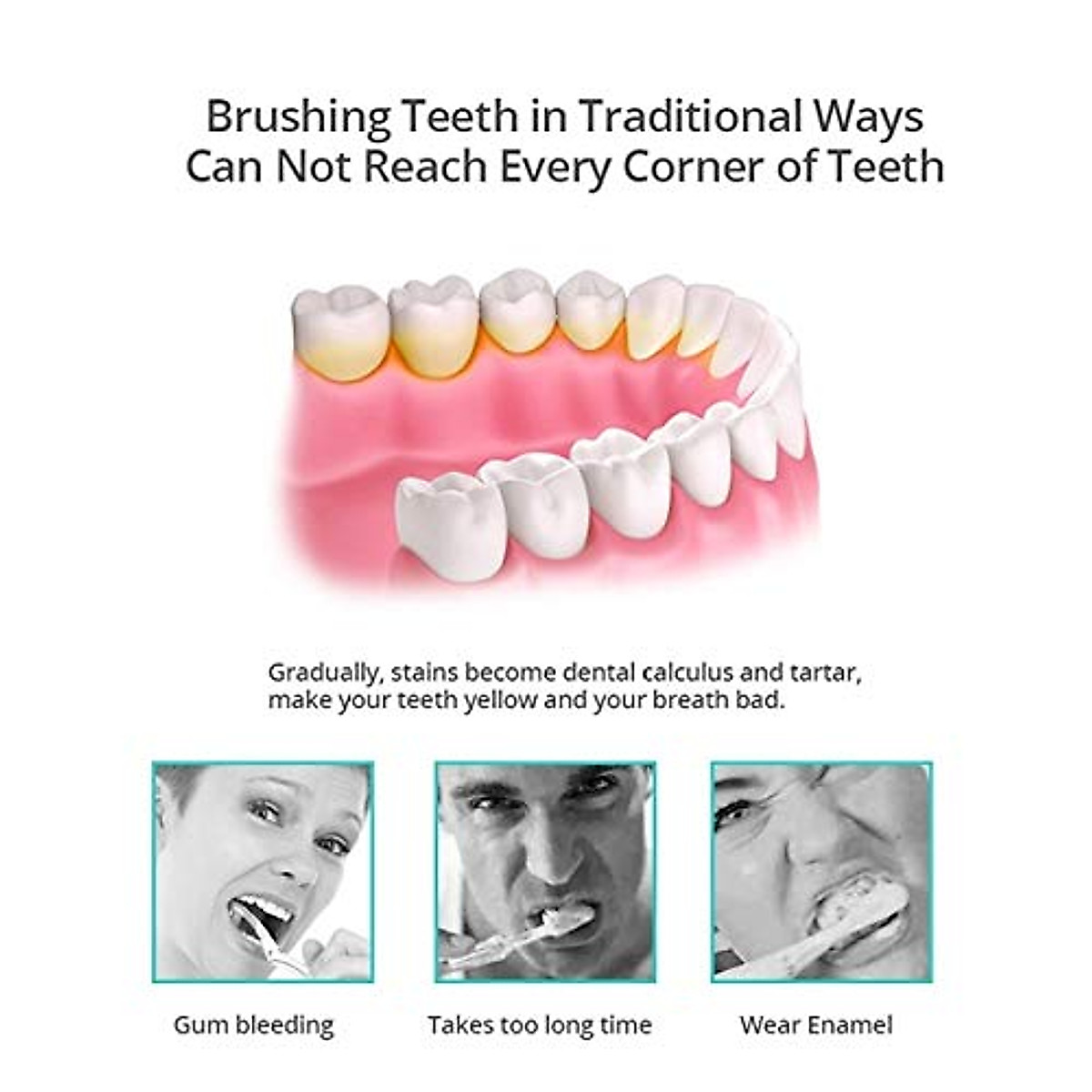 Automatic Sonic Teeth Whitening With Nano Cold Light,New 2-in-1Professional Kit for White Teeth, IPX7 Waterproof Portable Toothbrush