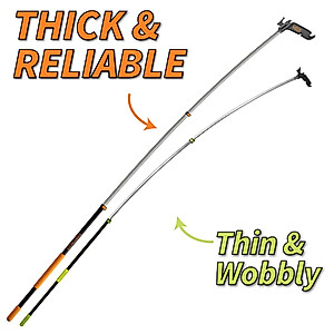 4-12 ft Long Telescopic Extension Pole with Utility Hook // Telescoping Pole for Christmas Lights Installation, String Lights, Birdfeeders // Lightweight and Sturdy // Christmas Light Pole with Hook