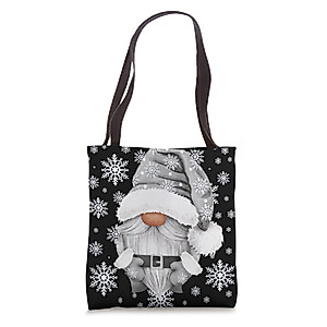 Cool Grey Santa Gnomie For Gothic And Emo With Winter Gnome Tote Bag