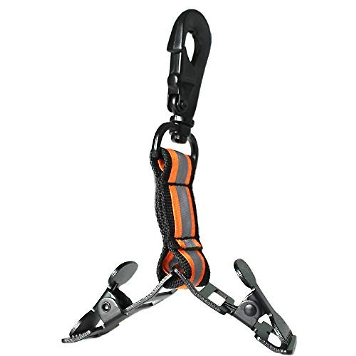 Firefighter Glove Strap | Glove Holder with Glove Leash Swivel Snap Hook,Reflective Hi-Vis Lime for Quick Access All Style Find in Melo Tough (Alligator Clip 2 head-Orange)…