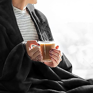 BEDELITE Fleece Blankets Black Throw Blankets for Couch & Bed, Plush Cozy Fuzzy Blanket 50" x 60", Super Soft & Warm Blankets for Spring and Summer