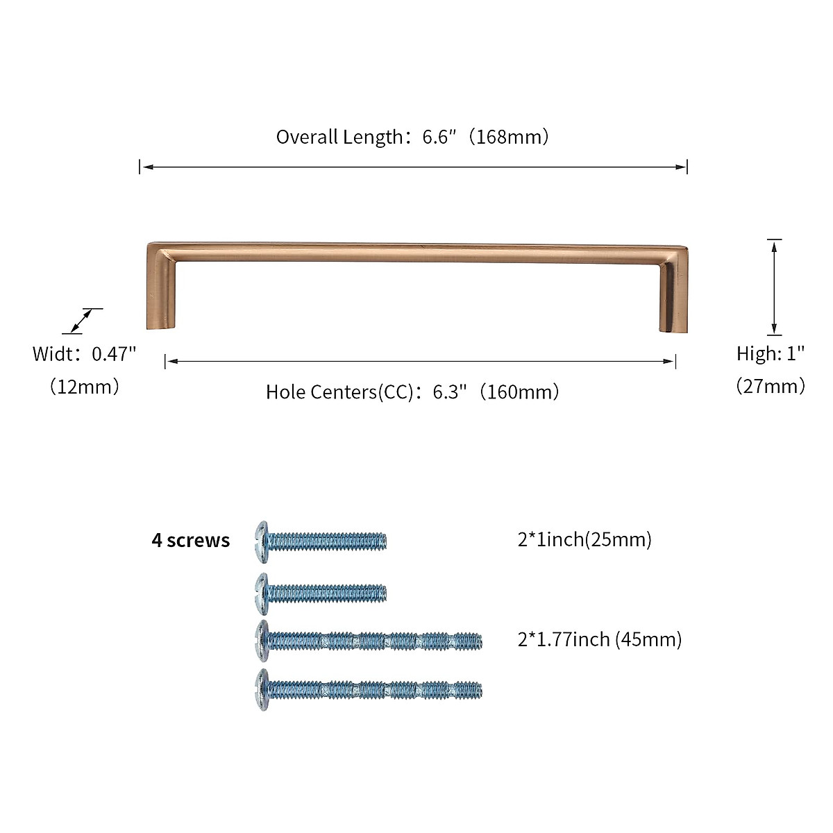 KNOKLOCK 10 Pack 6.3 Inch(160mm) Cabinet Pulls Square Champagne Bronze Kitchen Cabinet Handles Kitchen Cabinet Hardware Gold Drawer Pulls for Dresser Cupboard Wardrobe