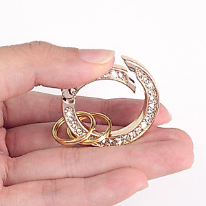 SK CUSTOM Gold Bling Rhinestones keychain Fingerprint Resistant Plating Metal Key Chain Ring