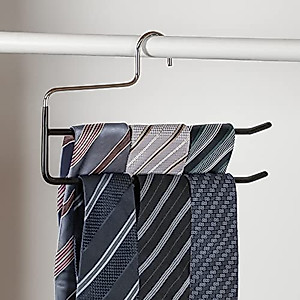 SHIMOYAMA Pants Hangers, 5 Pack, Double Rod Pant Hanger for Jeans, Space-Saving Slack Hangers, Trouser Hangers, Black