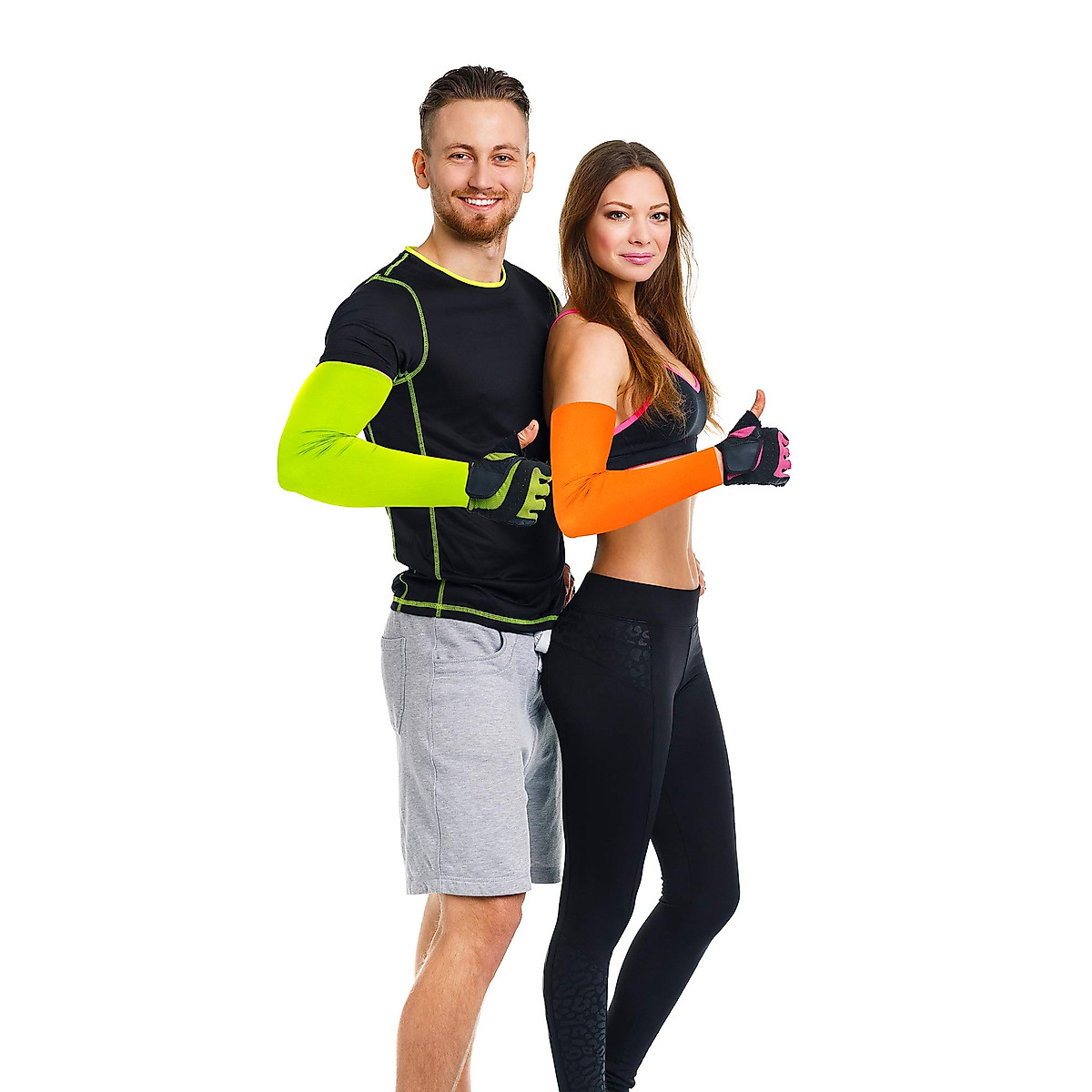 Bememo 12 Pairs Unisex UV Protection Sleeves Long Arm Cooling Cover Sleeves