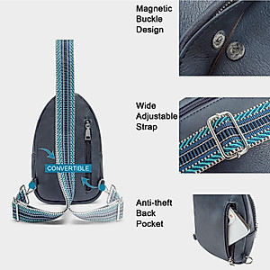 CLUCI Small Sling Bag for Women, Vegan Leather Fanny Pack Crossbody Bags for Women, Chest Bag With Guitar Strap