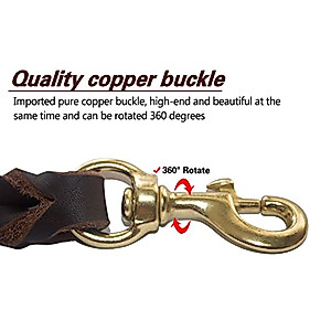 LWBMG Leather Dog Leash 6ft, Heavy Duty Dog Leash, Strong Durable Genuine Leather Braided Dog Leash, Soft and Comfortable Leather Leash for Large, Medium and Small Dogs Training