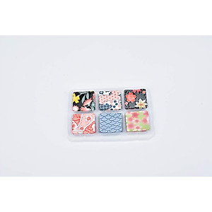 GSHOPVV 6 Pcs Square Japanese Pattern Set Ceramic Chopsticks Rest Spoon Fork Knife Holder Rack