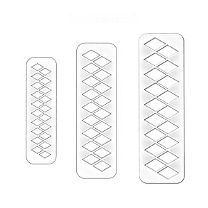 HONGYUNoH 12 Pieces Cake Mold Cookie Fondant Cutters, Geometric Biscuit Cutters Embossing Square and Hexagon Fish Scale for Birthday Cupcake Decorating, White (kg11)