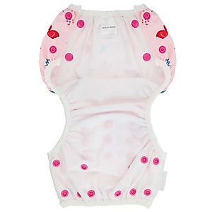 Acorn Baby Swim Diaper - Pink Flamingo Size 0-5 Adjustable Toddler and Baby Swimming Diaper Reusable Swimmers