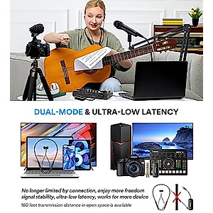 MAONO MH601 Monitor Headphone with WH30 Wireless BT Neckband Headphone for Live Streaming,Podcasting,Music