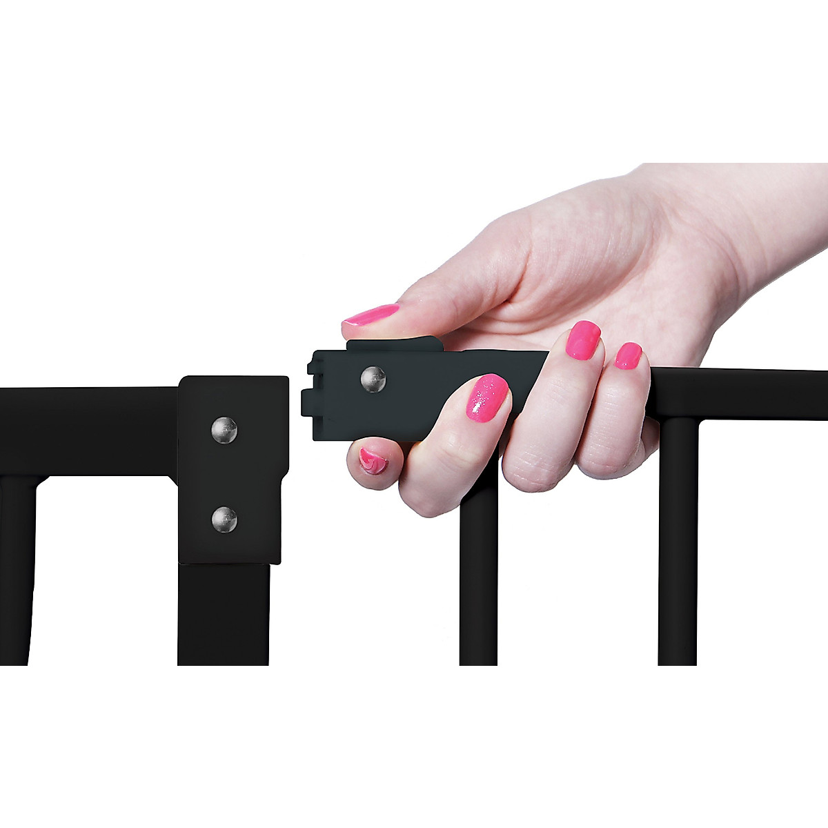 Dreambaby Liberty Walk Thru Baby Safety Gate Set - with 3.5inch Extension Panel, Fits 29.5-36.5inch Openings - Pressure Mounted Security Gates - Model L1992BB - Black