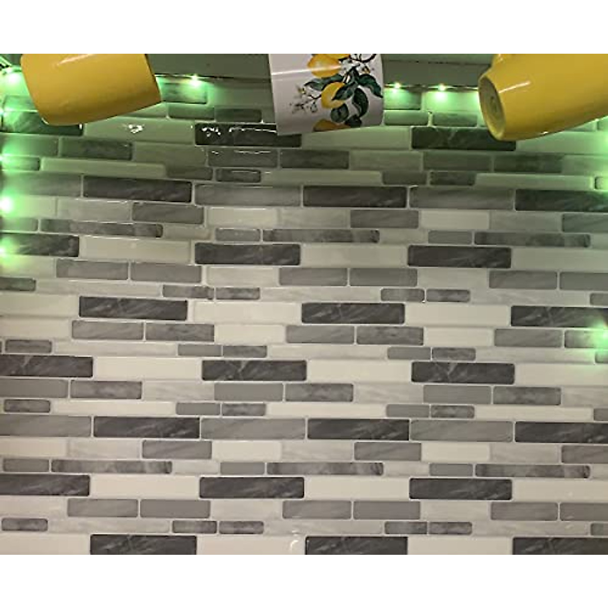 Art3d 10-Sheet Self Adhesive Backsplash, 12 in. x 12in. Grey Marble Design 3D Wall Panels (A17012P10)