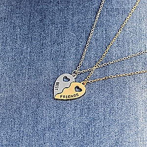 Birthday Christmas Gifts for Best Friend Bff Friendship Necklaces for 2 Best Friends Matching Heart Necklace for Women Teen Girls Gift