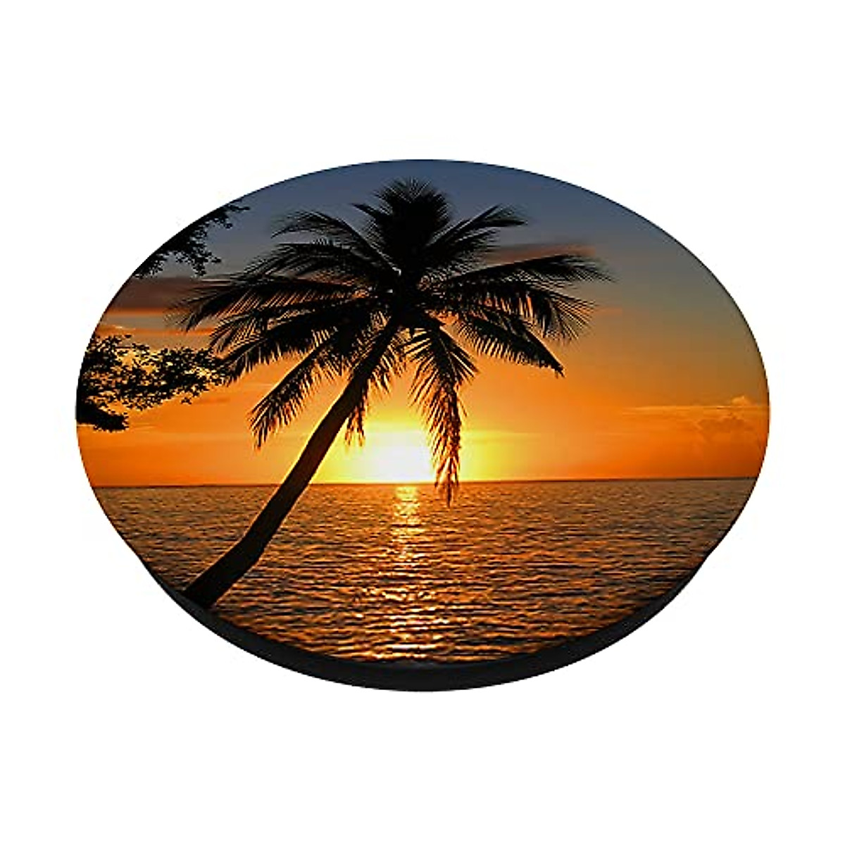 Realistic Sunset Ocean Palm Tree Photo Tropical Sunrise PopSockets Swappable PopGrip