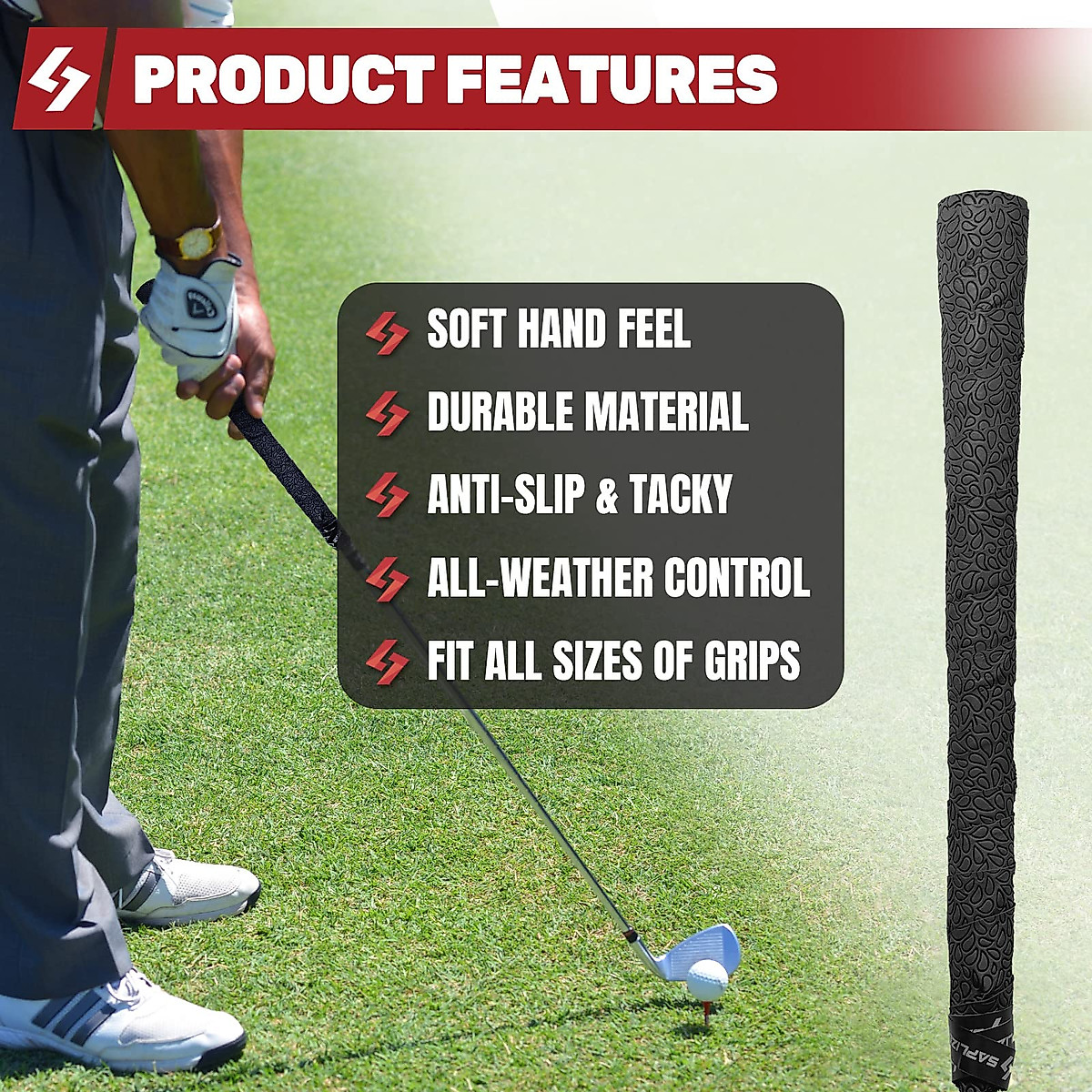 SAPLIZE Golf Grip Wrapping Tapes, 3-Pack Tacky PU Overgrip Tapes, New Regripping Solution for Golf Club Grips, Golf Regripping Wrap Tape