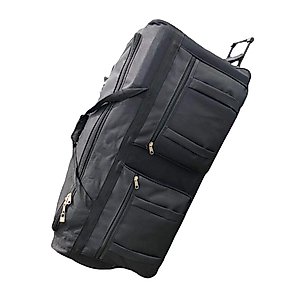 Gothamite 36-inch Rolling Duffle Bag with Wheels, Luggage Bag, Hockey Bag, XL Duffle Bag With Rollers, Heavy Duty Oversized Bag (Black)