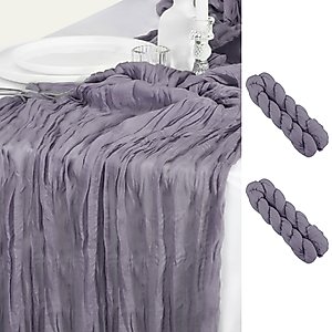2 Pack Table Runners - RUCKAE Cheesecloth Table Runner 35x120 inch, Gauze Table Runner Cheese Cloth Table Runner for Wedding,Bridal Shower,Baby Shower,Bithday Party Table Decorations(Light Purple)
