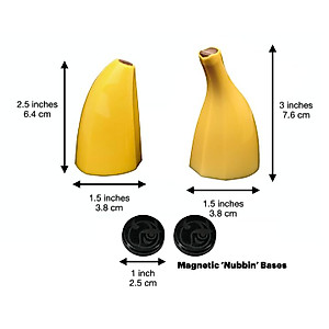 Helmet Flair MagNeatOhz Banana for Helmet | Made in USA | Helmet Accessory for Motorcycle Helmet, Bike Helmet, Ski Helmet | Magnetic Attachment | Interchangeable | Pair (Helmet Not Included)