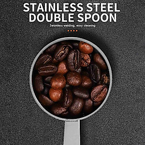Pasuihcay Espresso Stand Coffee Measure Tamper Spoon Stainless Steel Coffee & Tea Tools Measuring Tamping Scoop 1 Pieces Silver