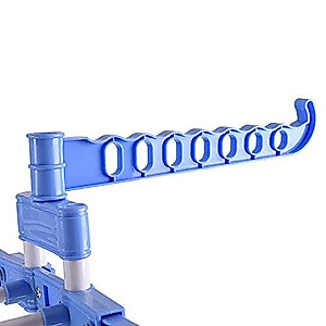 BONBON 3 Tier Clothes Drying Rack Folding Laundry Dryer Hanger Compact Storage Steel Indoor Outdoor (Blue/White)