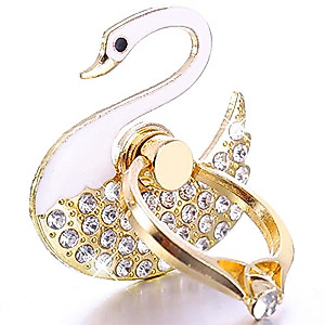 4 Pack Phone Ring Stand, Diamond Bling Butterfly Cell Phone Kickstand Grip, 360 Rotation Universal Multi Angle Metal Phone Ring Holder (2 Butterfly, 2 Swan, 1 Strip)