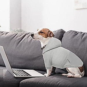 meioro Dog Hoodies Soft and Warm Dogs Tee Shirt, Winter Pet Sweater with Pocket Zipper Cat Clothing Suitable for Small and Medium Pets Dog Coat Dog Jacket Dogs Clothes (XX-Large, Grey)