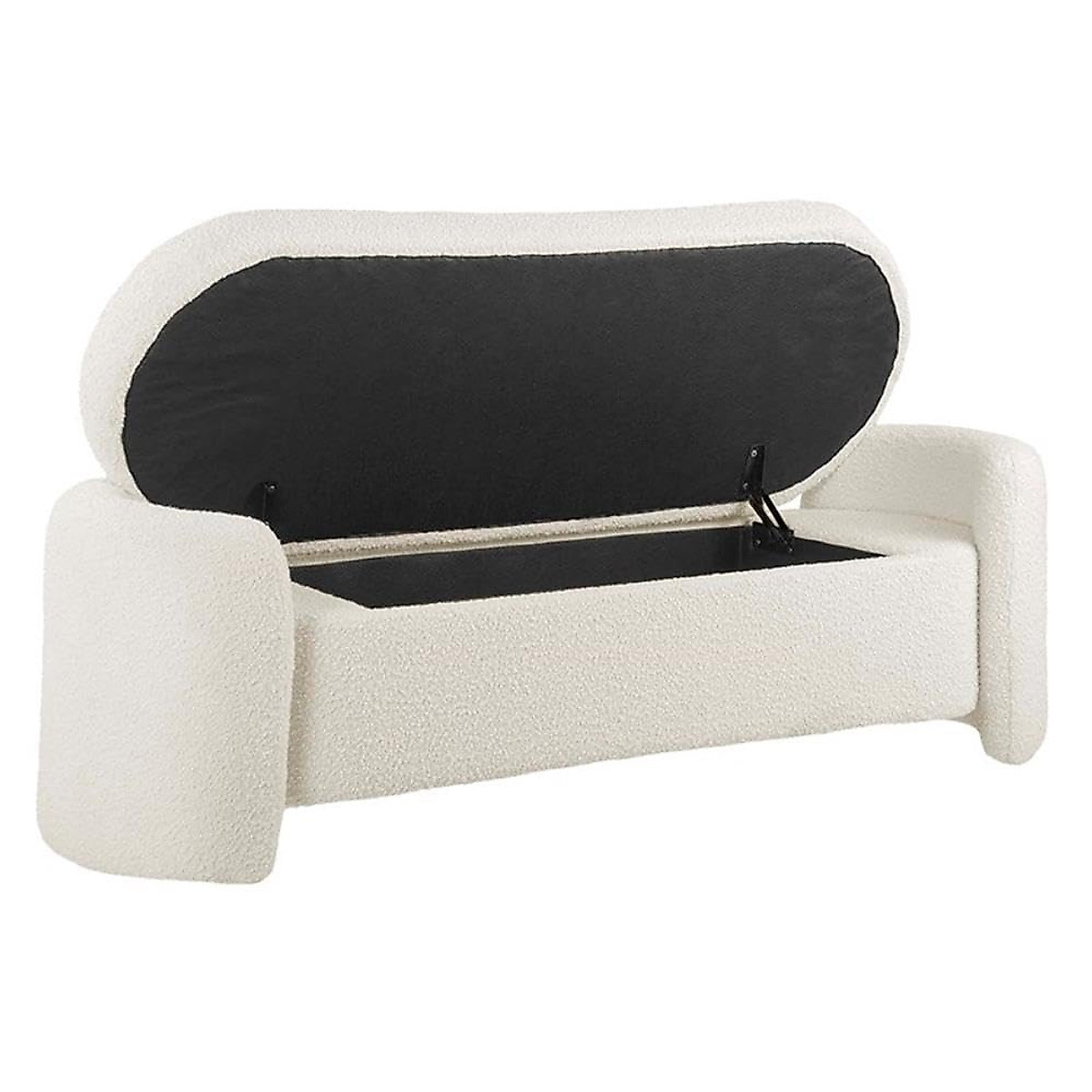 Modway Nebula Boucle Upholstered Storage Bench in Ivory
