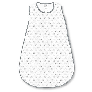 SwaddleDesigns Cotton Knit Sleeping Sack, Sleeveless Wearable blanket with 2-Way Zipper, Black Tiny Hedgehogs, Medium, 6-12 Months