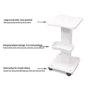 Salon & Spa Equipment Trolley Carts with Wheels Mobile Portable Beauty Salon Microblading Supplies Rolling Trays Hairdresser Stylist Esthetician Instrument Storage Tray