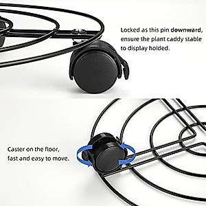 Maxurry 2 Pack Plant Caddy With Wheels Heavy Duty 12.6 inches Metal Round Plant Dolly Rolling Plant Stand Holder for Outdoor Indoor Patio Garden Planter Potted Stand