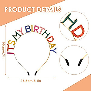 Sibba Birthday Crown for Women Girls, Queen Princess Birthday Tiara Birthday Headband for Women Girls Happy Cute Sweet Birthday Headband Hair Accessories Gifts Birthday Party Decorations