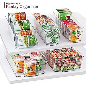 StorageMaid Stackable Storage Fridge Bins - Refrigerator Organizer Bins for Fridge, Freezer, Pantry and Kitchen. Includes Bonus Magnetic Dry-Erase Whiteboard & Markers Set (9-Piece Set)
