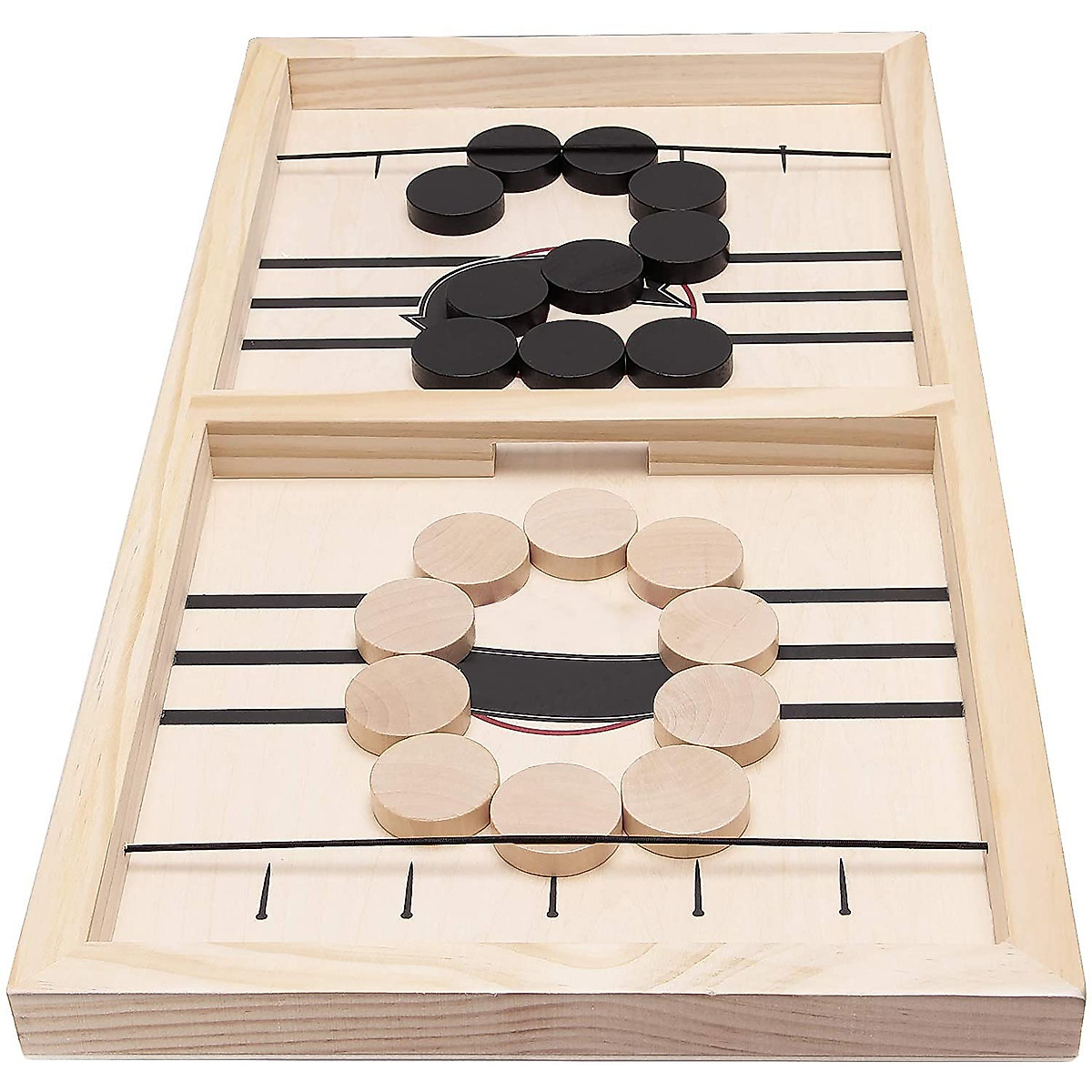 Fast Sling Puck Game, Slingshot Games Toy, Larger Wooden Hockey Game Sling Puck, Super Winner Board Games Toys for Adults, Kids, Parent-Child Interactive Chess Toy Board Table Game