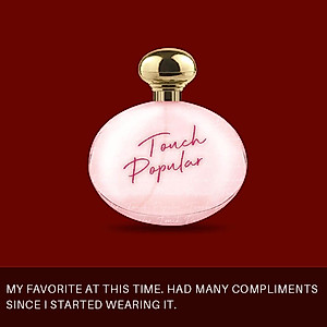 Touch Popular Eau De Parfum Spray Perfume, Fragrance For Women- Daywear, Casual Daily Cologne Set with Deluxe Suede Pouch- 3.4 Oz Bottle- Ideal EDP Beauty Gift for Birthday, Anniversary