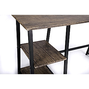 Vintage Brown Finish Computer Writing Study Trestle Desk Modern Vintage Home Office