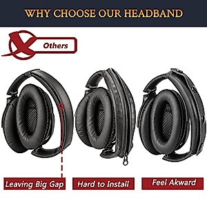 SOULWIT Replacement Headband Pad Kit for Bose QC35 & QuietComfort 35 II (QC35 ii) Headphones, Easy DIY Installation (Black)