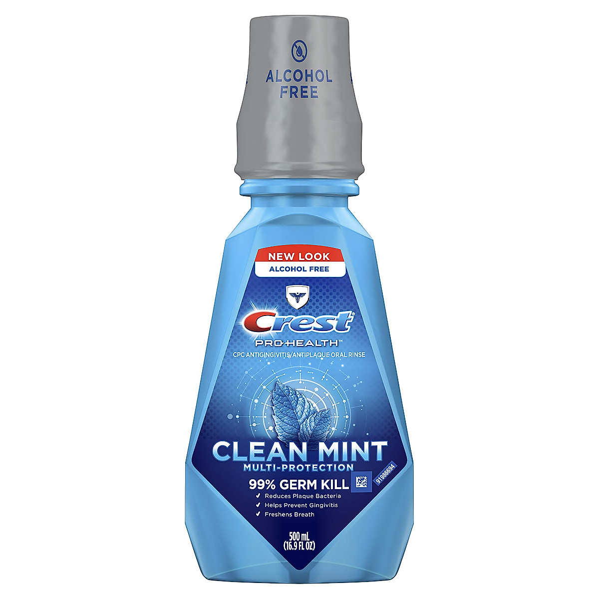 Crest Pro-Health Mouthwash, Alcohol Free, Clean Mint Multi-Protection, 500 mL (16.9 fl oz)