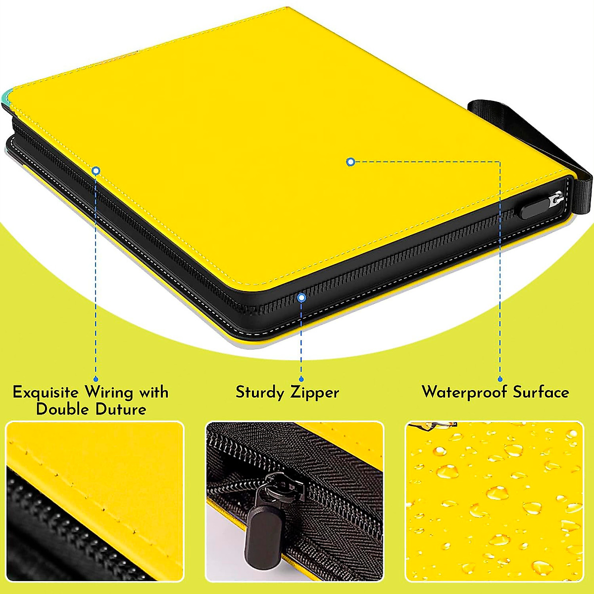 Card Binder 9 Pocket, Trading Card Holder Fits 900 Cards. Trading Card Album Folder with Zipper for Sports, Game Card Case.