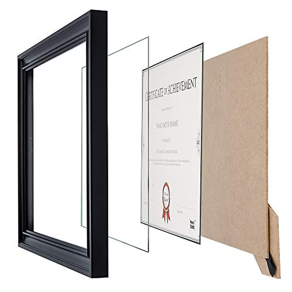 Memory Island Document frames 8.5x11,Set of 4 Pack Certificate Frames for Wall Or Tabletop Display,Diploma Frames For Degree Award with Real Glass Front,Black,Designed
