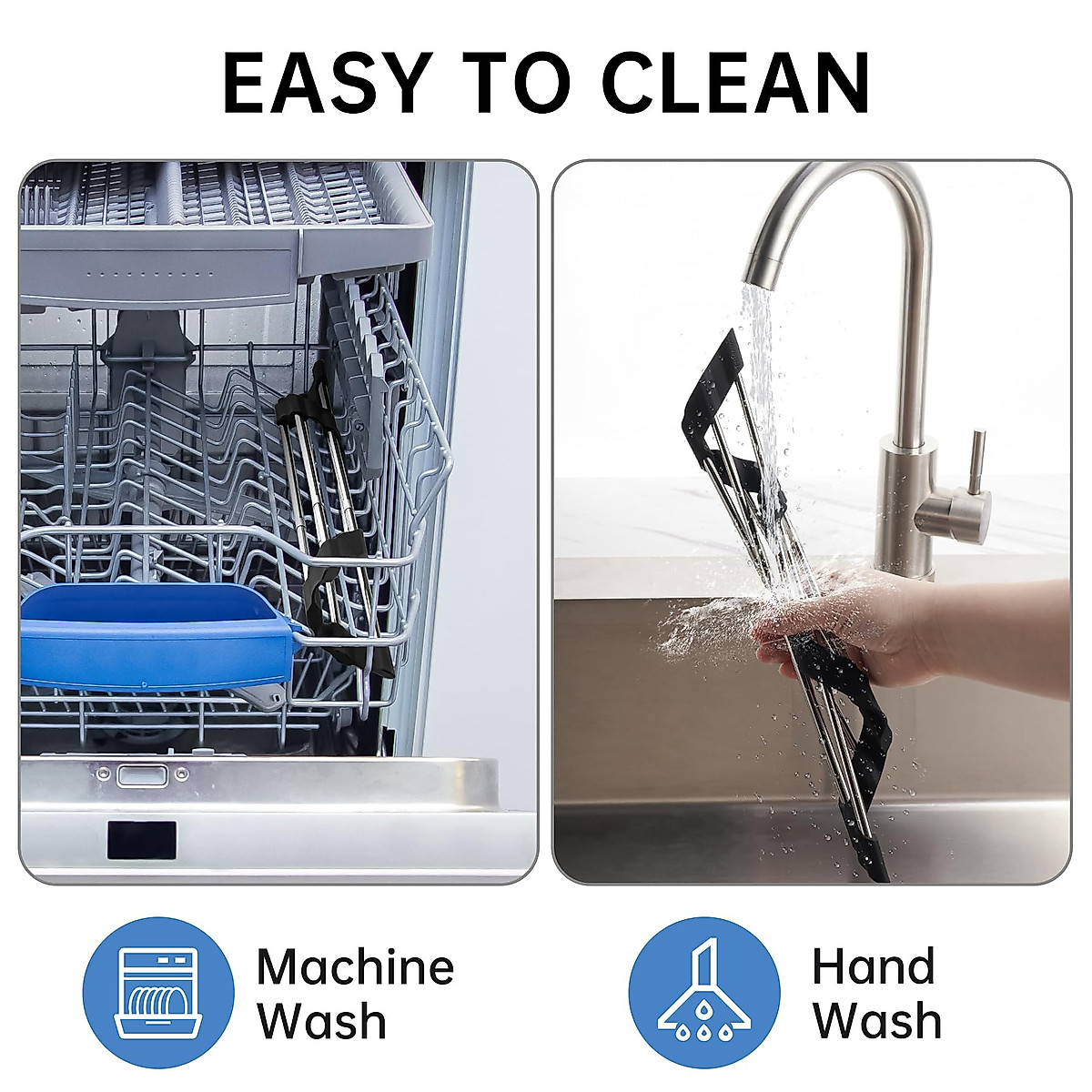 Tomorotec 17.7" x 15.5" Roll Up Foldable Dish Drying Rack, Rollable Dish Racks Multipurpose Anti-Corrosion 304 Stainless Steel Over Sink Kitchen Drainer Rack for Cups Fruits Vegetables (Green)