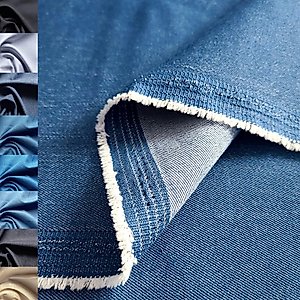 1-Yard 8 oz Indigo Blue Denim Fabric for Sewing, Crafting |Stretch Denim Fabric |Denim Fabric by The Yard |Jean Material|Denim Material|Blue Jean Fabric 1 Yard precut (60''x36'')