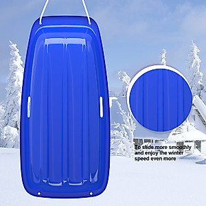 AGPTEK 35 Inch Durable Downhill Sprinter Toboggan Snow Sled for Boys Girls Adults with Built-in Handles and Pulling Rope